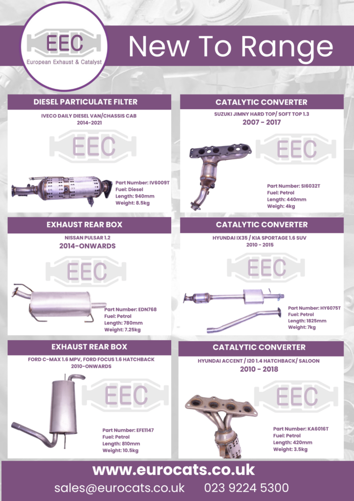 European Exhaust and Catalyst Expands Range with 25 New Part Numbers - EEC